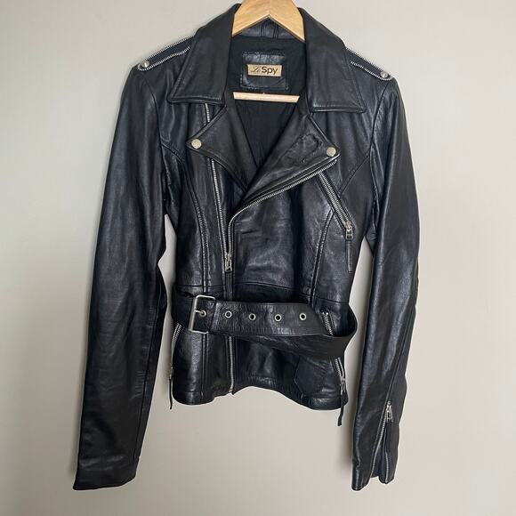 Le Spy Couture | Jackets & Coats | Le Spy Couture Embellished Leather ...